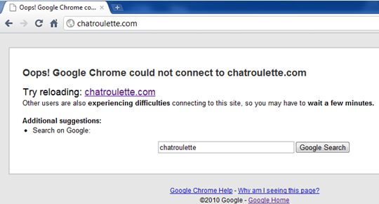 Google Chrome now tells you if a website is inaccessible